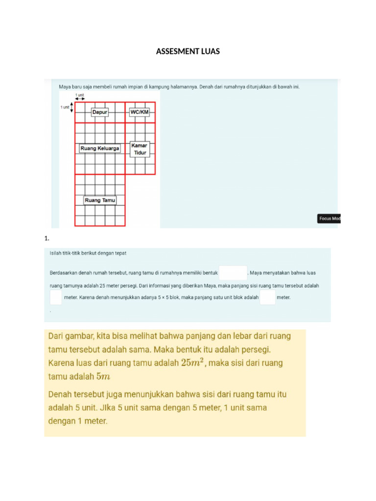 Assesment Luas & Jawaban | PDF