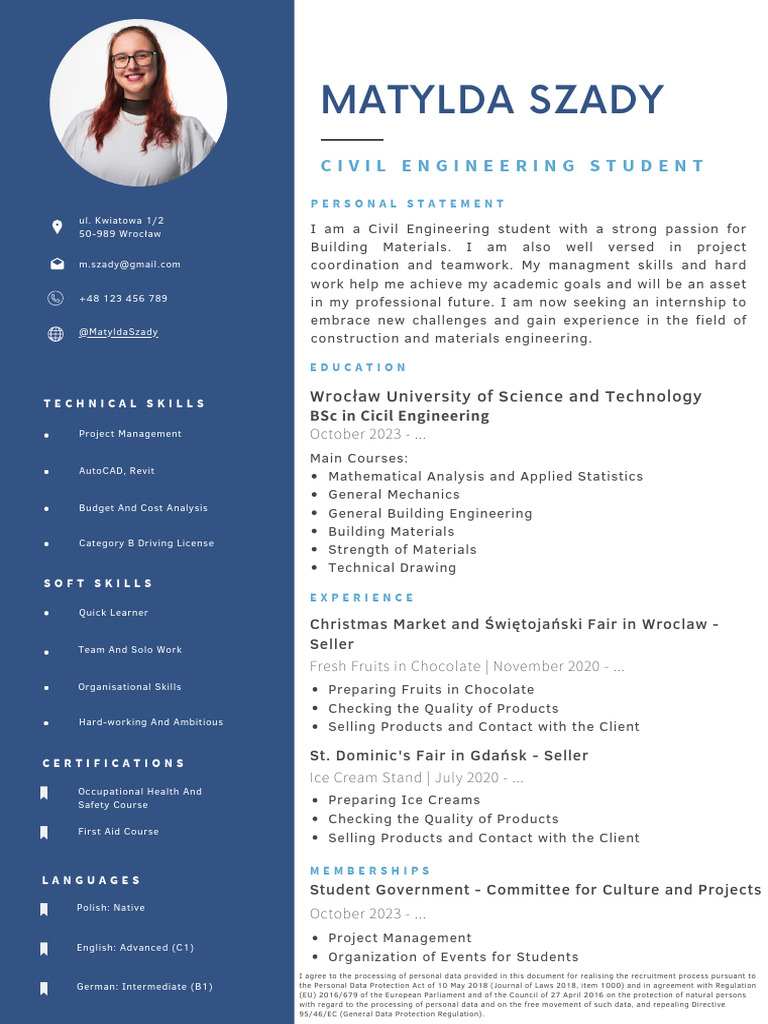 Civil Engineering Student Profile | PDF