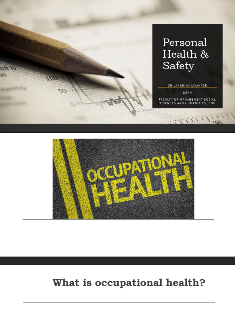 Personal Health & Safety | PDF | Occupational Safety And Health | Safety