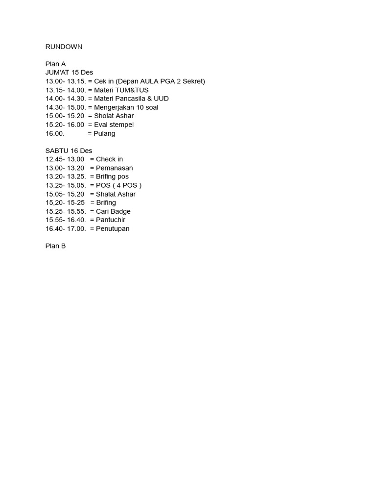 Rundown Pemantapan Dkp 1 Pdf