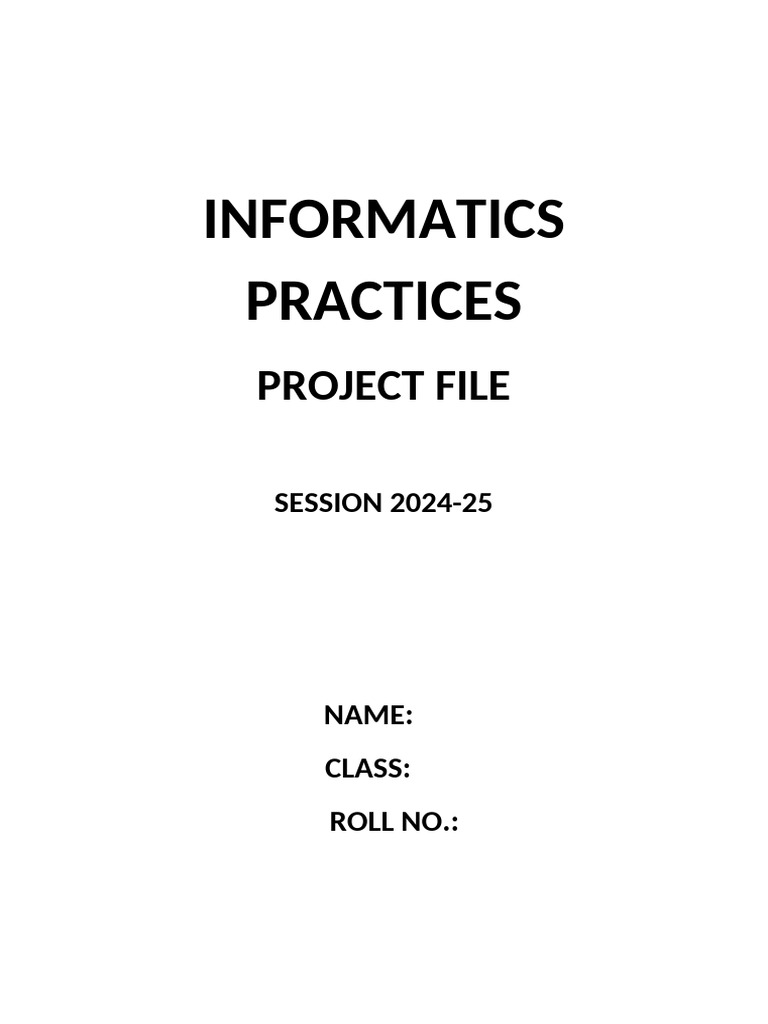 Ip Project File Front Pages | PDF