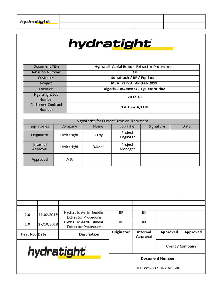 2-3 Draft HSE Plan - Example Procedure Bundle Extraction | PDF | Crane ...