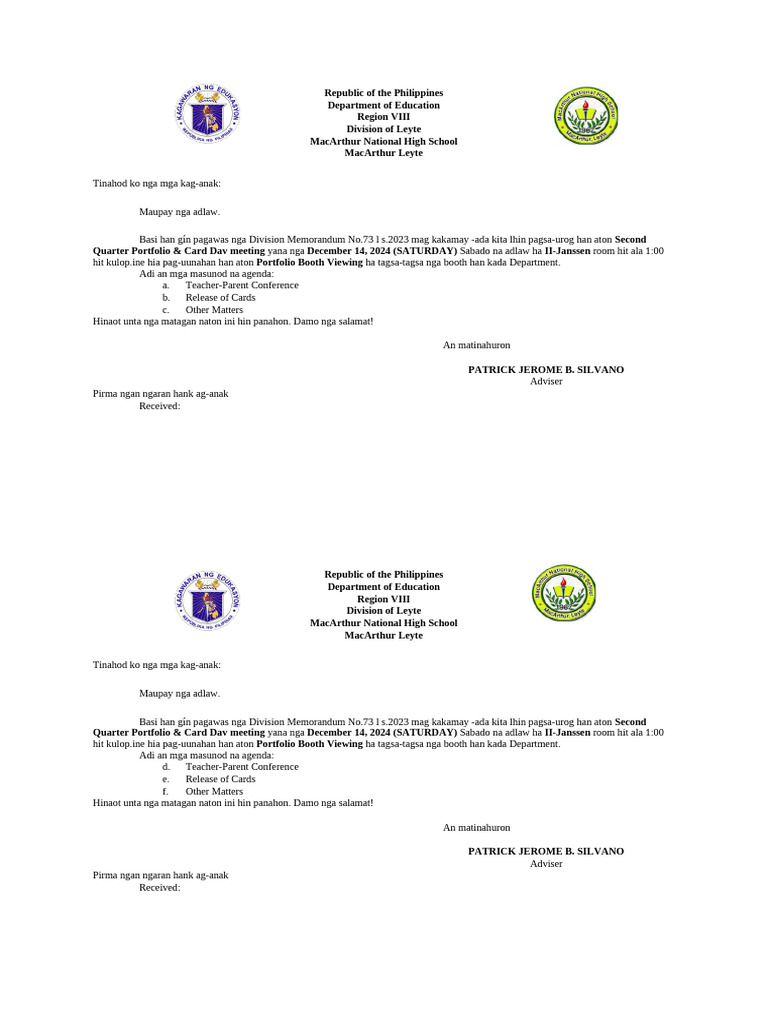 communication letter | PDF