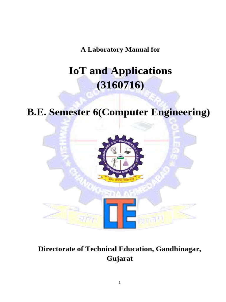 IOT and Applications Lab Manual JMS-URB VGEC-GECM | PDF | Arduino | Engineering