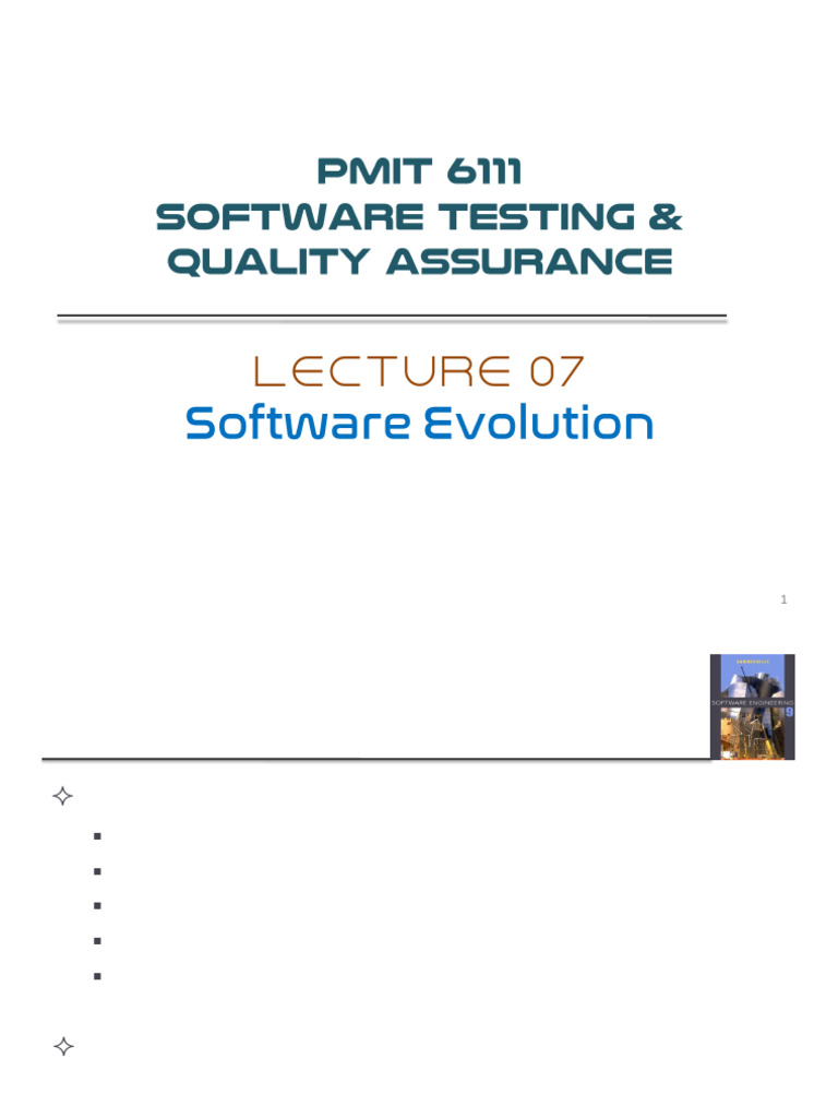PMIT 6111 Lecture 7 Software Evolution | PDF | Software Engineering | Computing