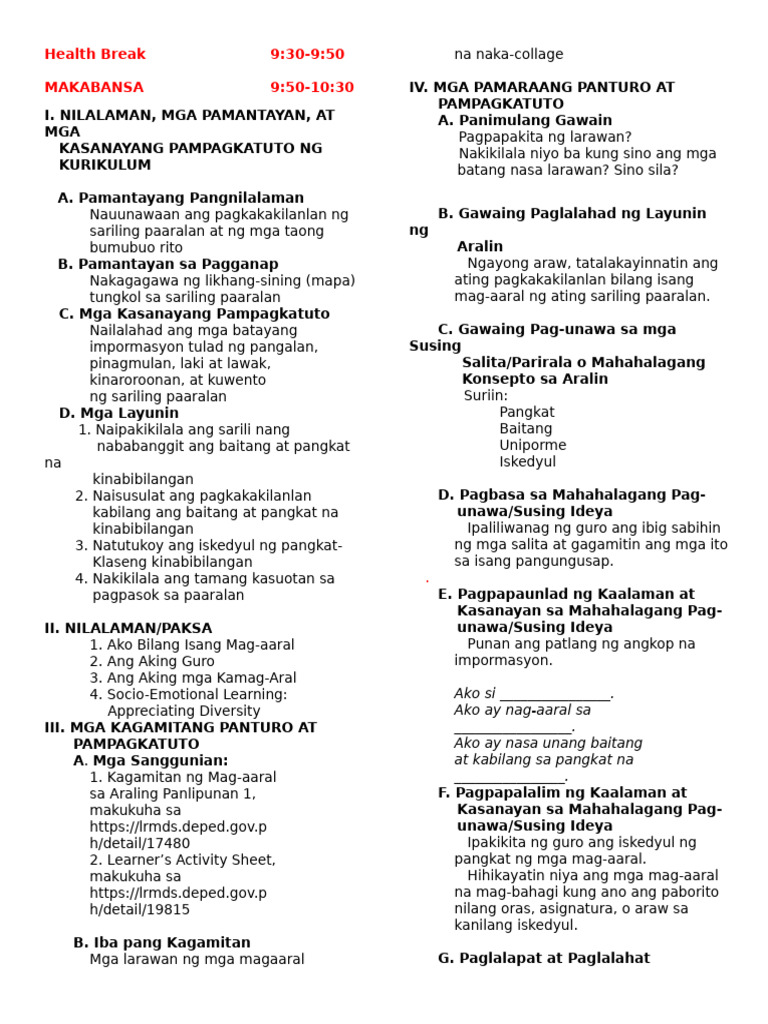 q3 Makabansa Week 1 | PDF