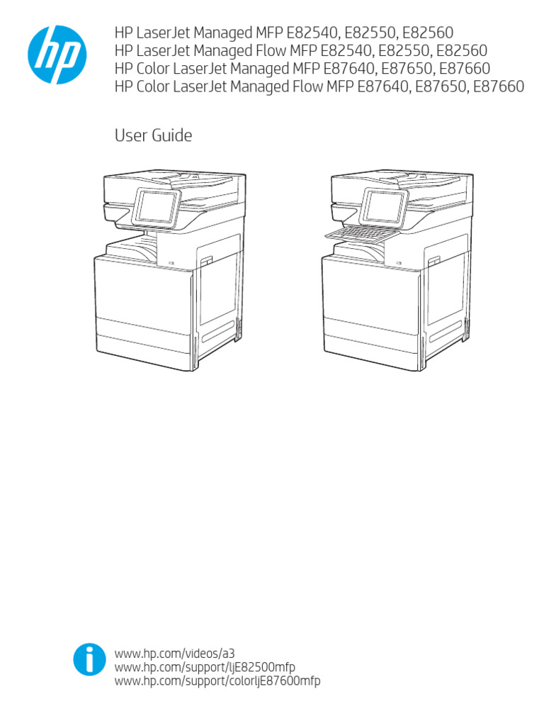 HP E82540-60, E87640-60 User Guide | PDF | Printer (Computing) | Ip Address