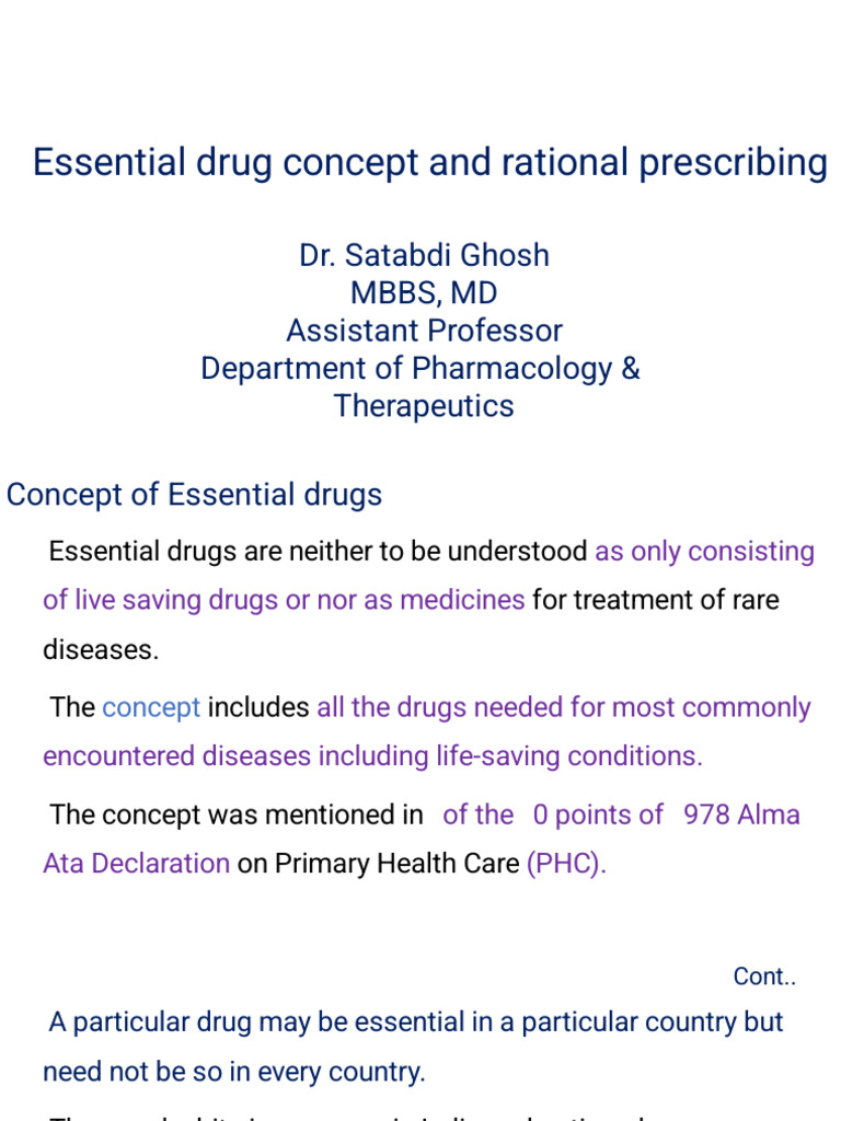 essential drug concept and rational prescribing | PDF | Medicine ...