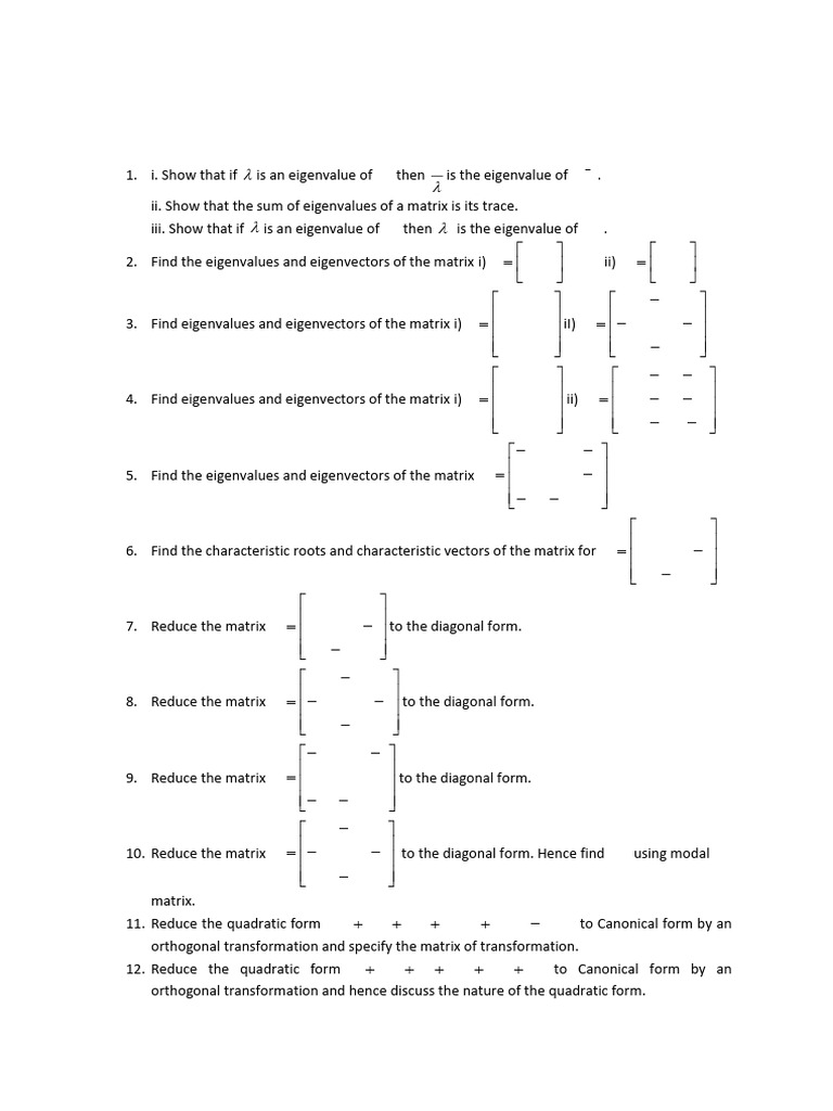 Unit II Practice Questions 2024-25 | PDF | Eigenvalues And Eigenvectors | Numerical Analysis