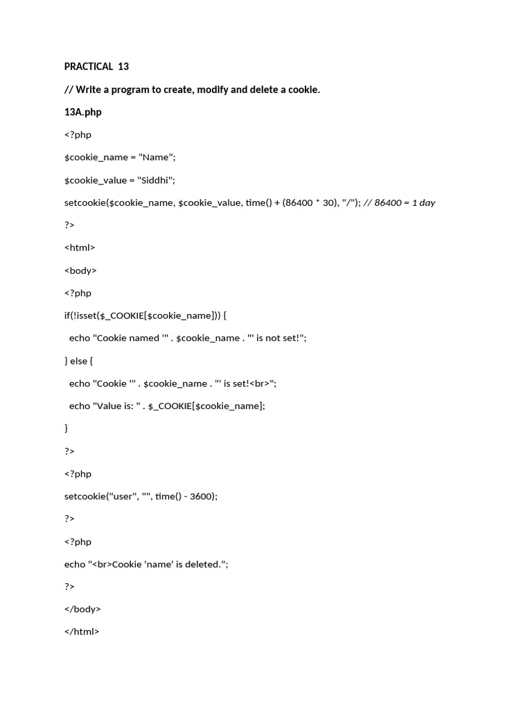 WBP Practical 13 | PDF