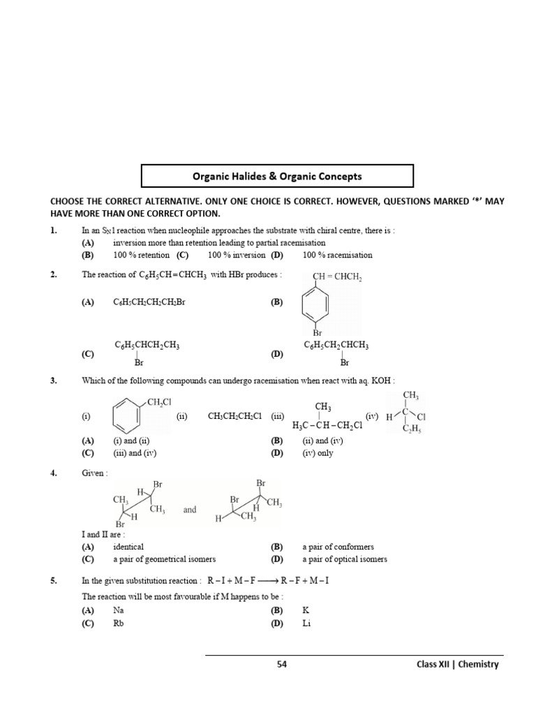Organic Halides: SN1 & SN2 Reactions Guide | PDF | Ether | Chemical ...