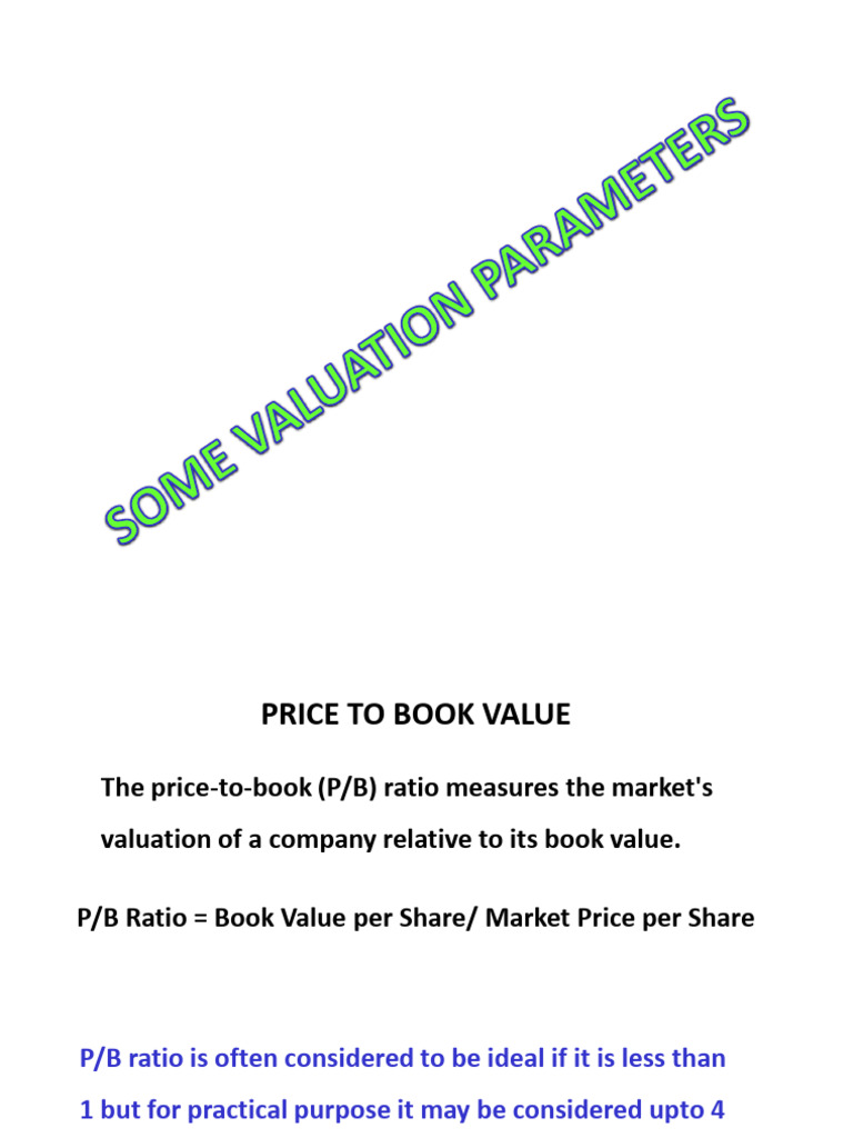 MODULE 6 Some Valuation Parameters | PDF | Price–Earnings Ratio ...