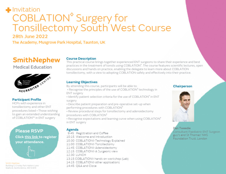 Version2 28 June 22 COBLATION™ Surgery Tonsillectomy South West Course ...
