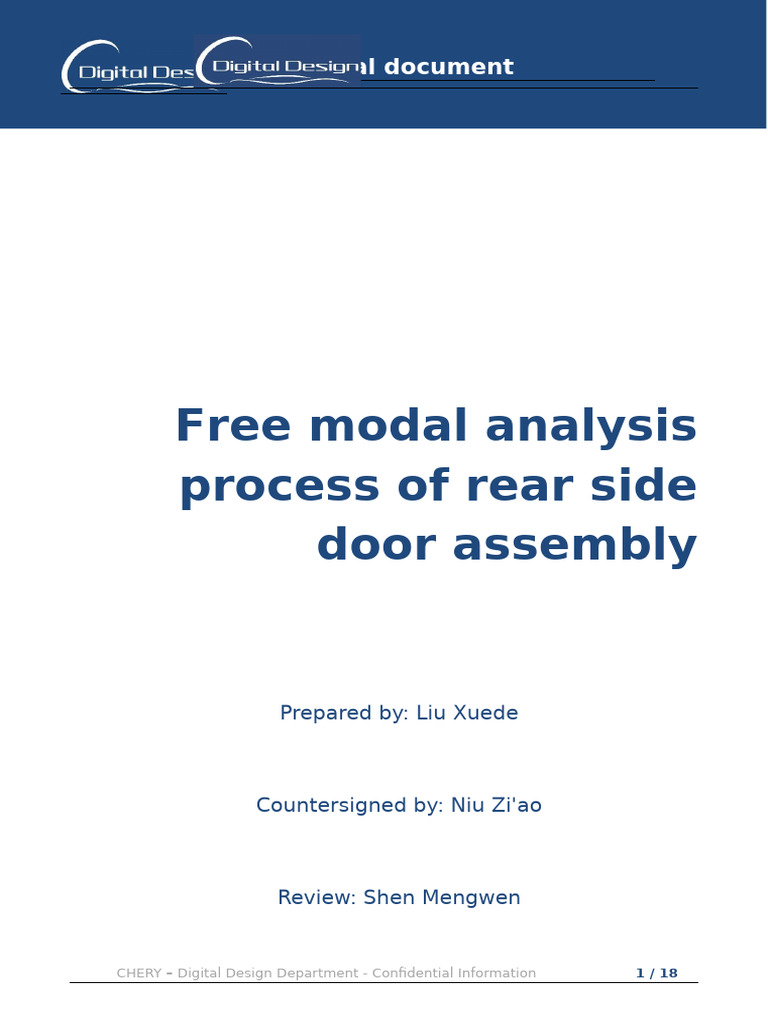 Free Modal Analysis for Door Assembly | PDF | Dialog Box | Finite ...