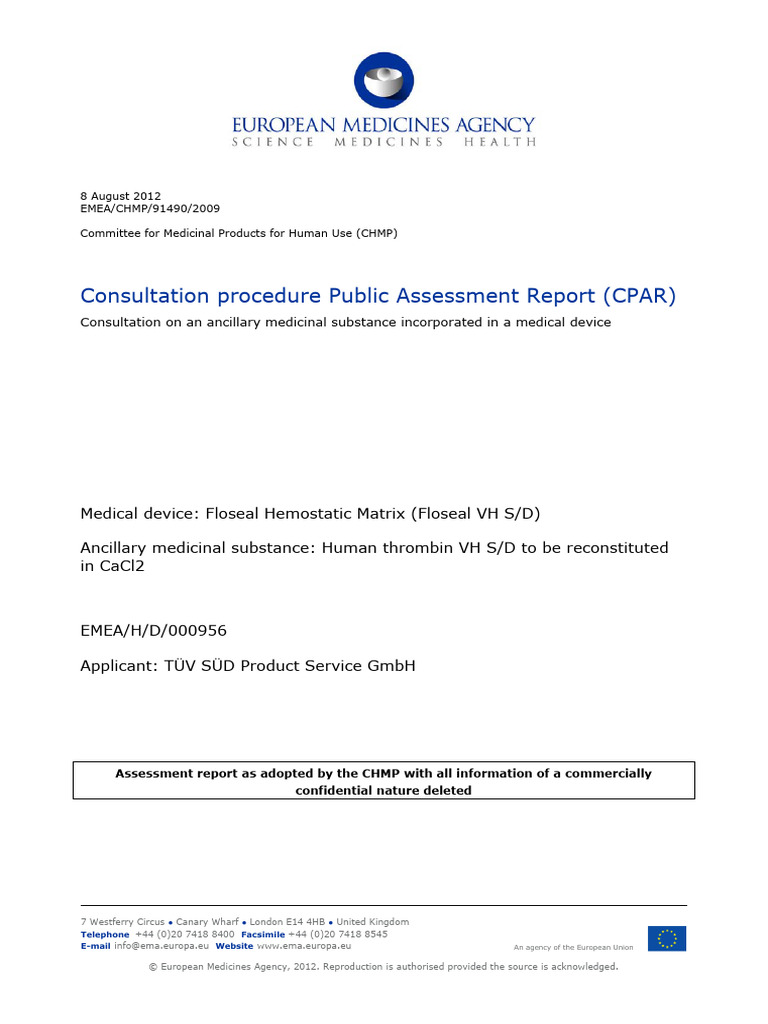 Consultation Ancillary Medicinal Substance Incorporated Medical Device ...