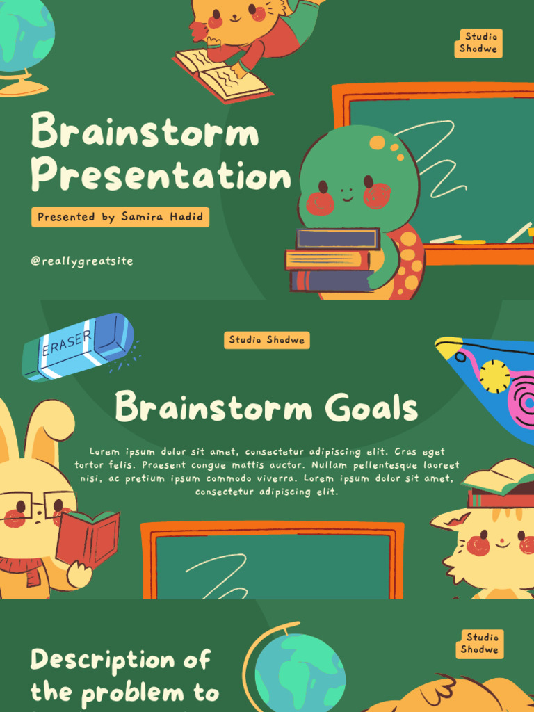 Green and Yellow Cute Brainstorm Presentation | PDF