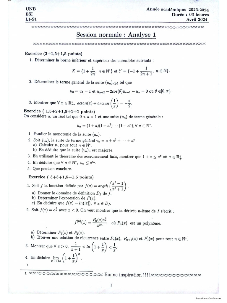 DEVOIRS S1 L1 INFORMATIQUE (Analyse, algo, programmation, electrocinetique, comptabilité ...