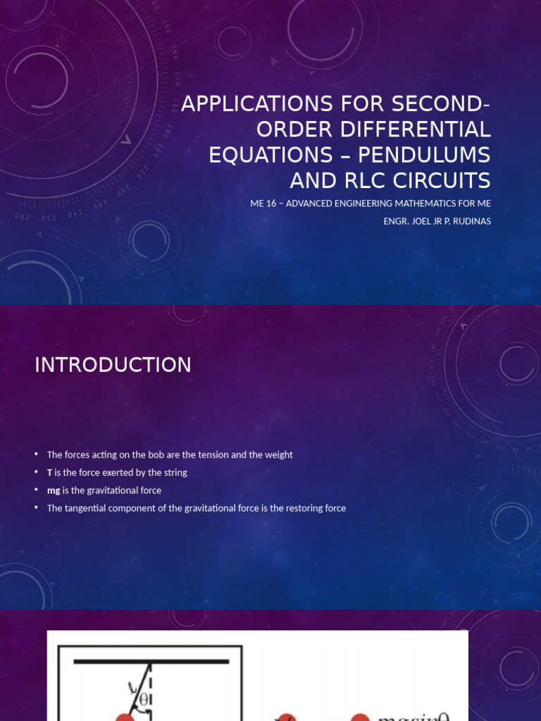 Pendulum & RLC Circuit Applications | PDF | Force | Pendulum