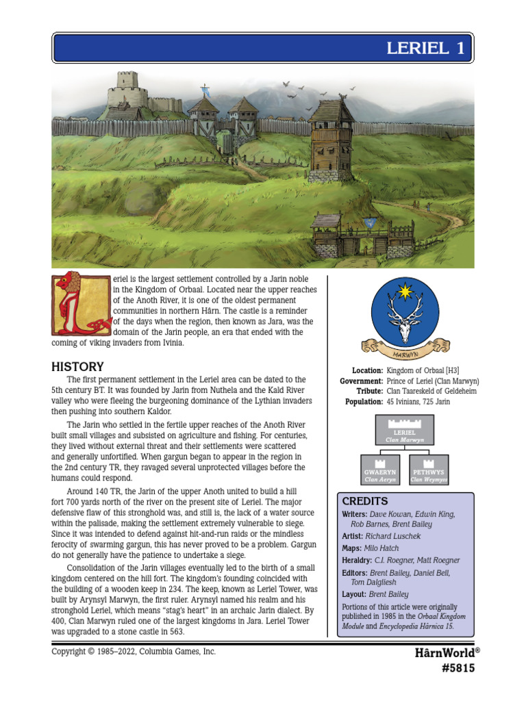 HârnWorld - CG - Leriel Castle (OEF) (CG5815) | PDF