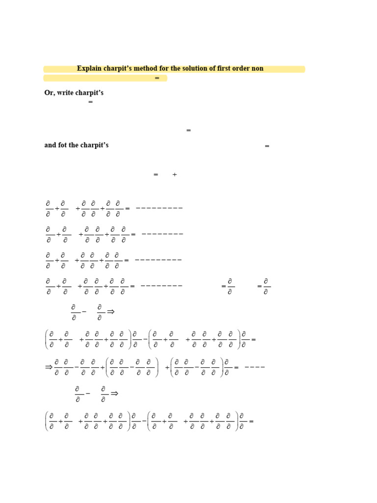 Non-Linear First Order Partial Differential Equation by Nurul Alam Sir | PDF | Nonlinear System ...