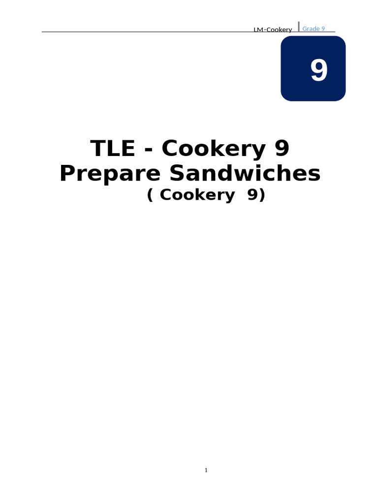 Cookery 9-Module 1,2,3,4,5 | PDF | Knife | Sandwich