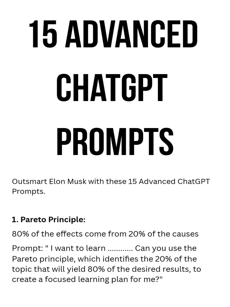 15 Advanced ChatGPT Learning Prompts | PDF | Physical Fitness | Learning