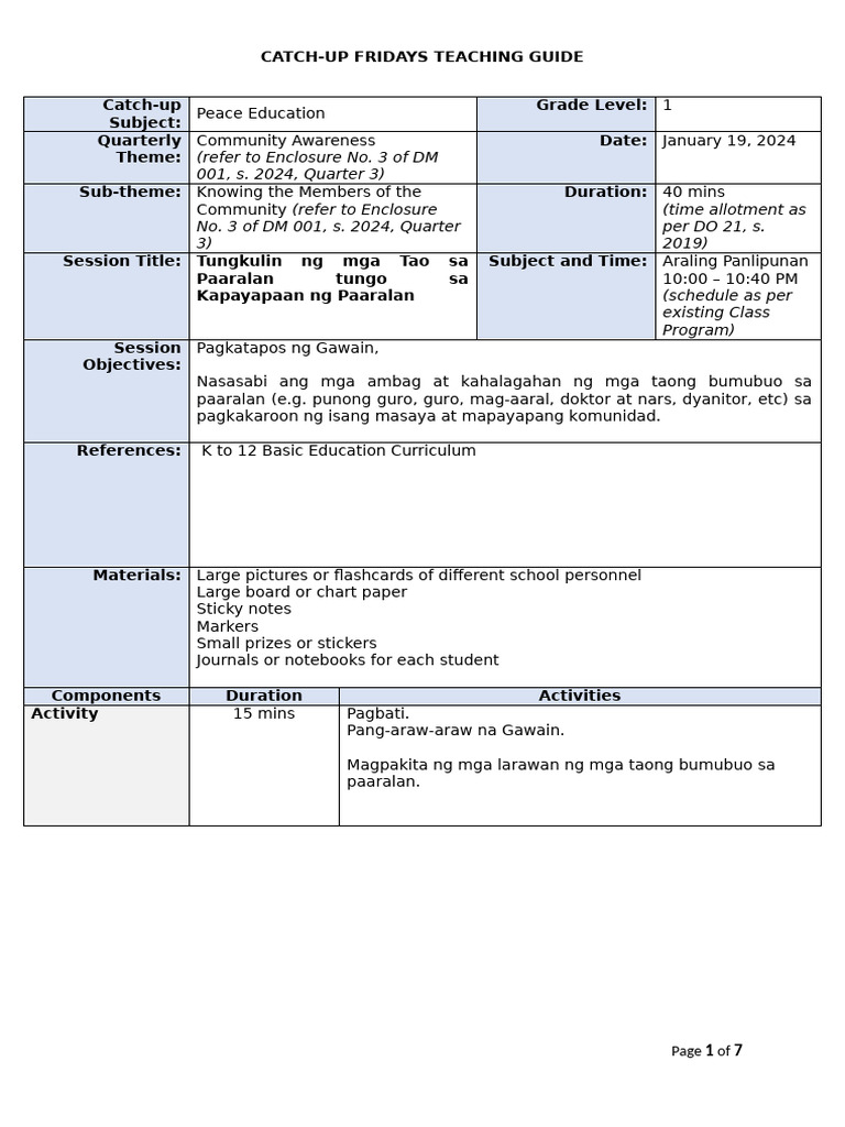 Teaching-Guide-Catchup-AP-Peace-Ed | PDF