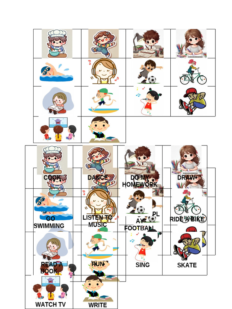 Verbs With Pics | PDF