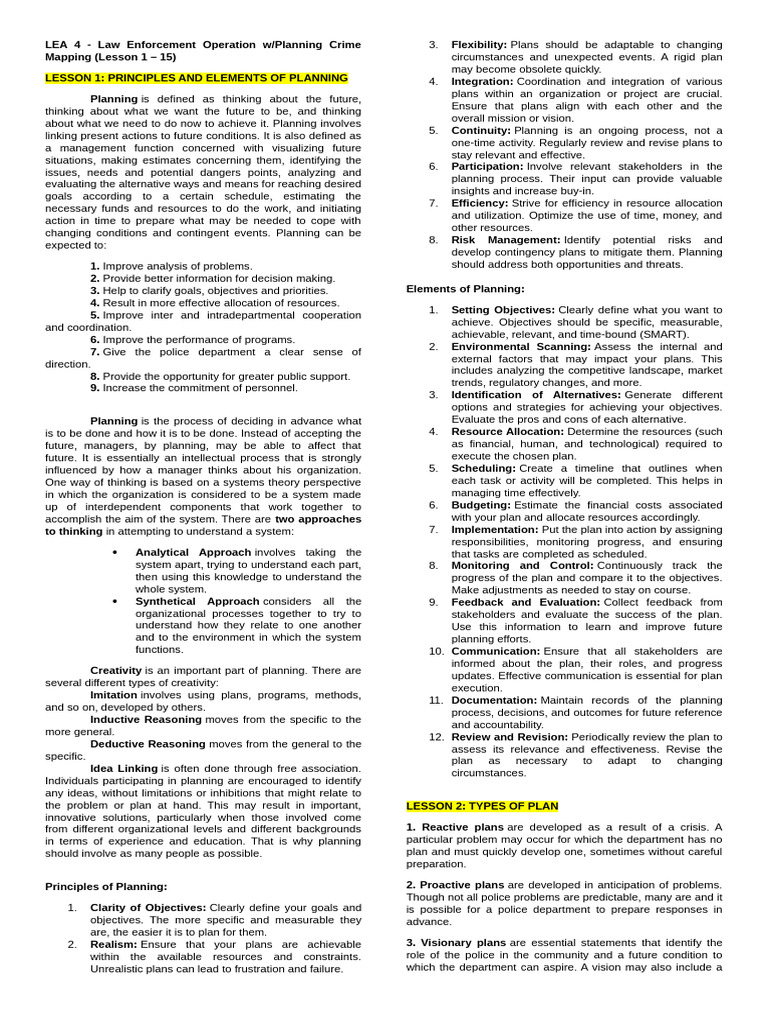LEA 4 (LESSON 1- 15) | PDF | Goal | Policy