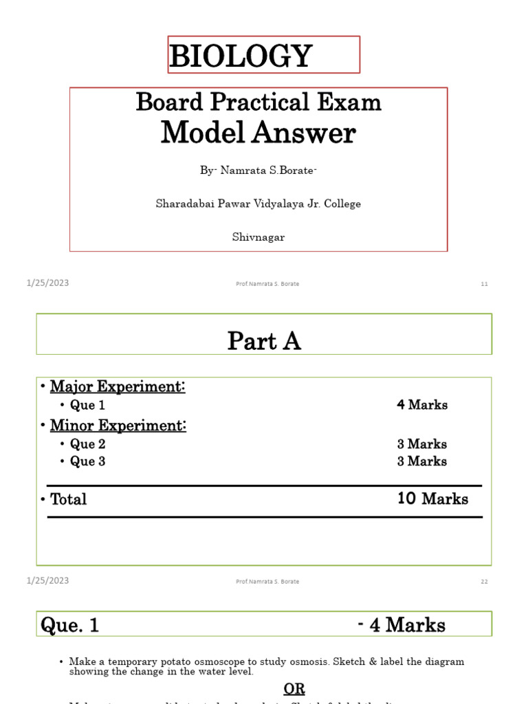 HSC Practical Model Answer New Formed Final | PDF | Meiosis | Botany