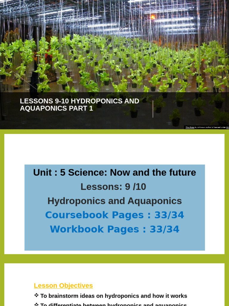 Grade 9 Adv Unit 5 Lessons 9-10 | PDF | Aquaponics | Food Industry