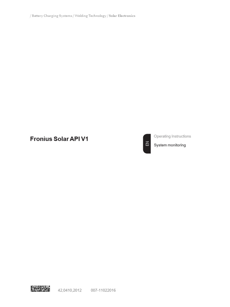 Instrucciones API Solar Fronius | PDF