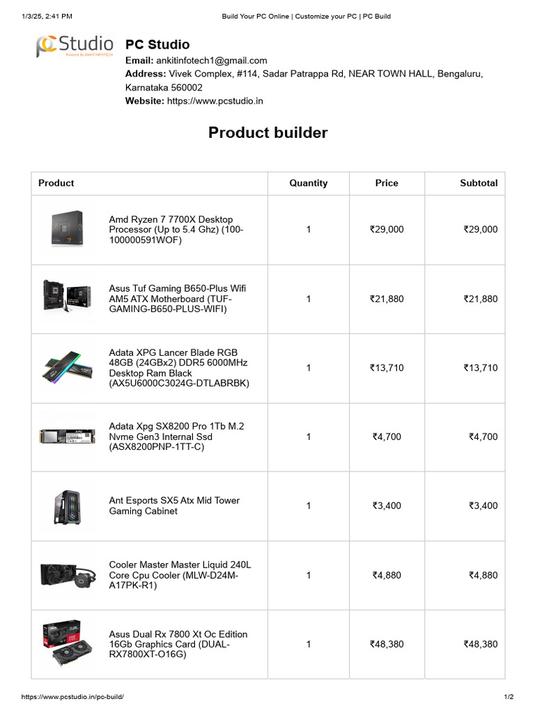 Build Your PC Online - Customize Your PC - PC Build | PDF | Personal Computers | Computer ...