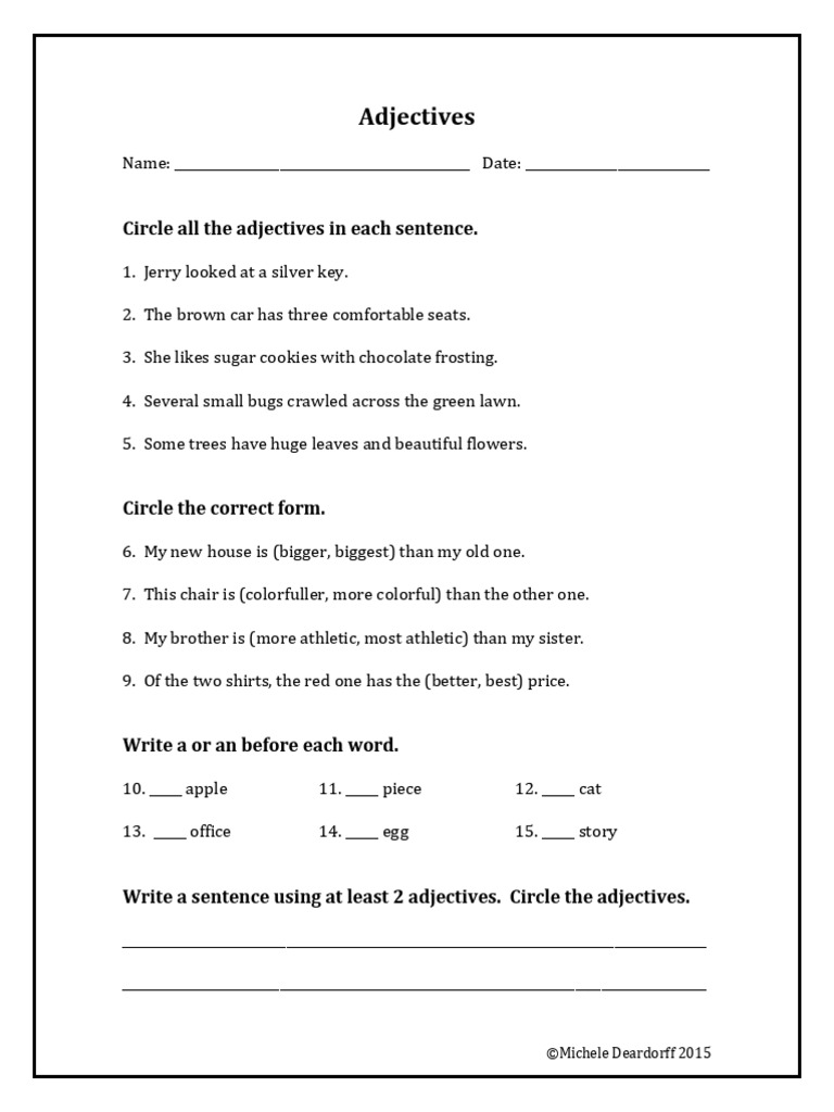1 AdjectivesTestYourSkills-1 | PDF