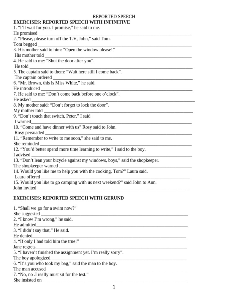 Reported Speech Final | PDF