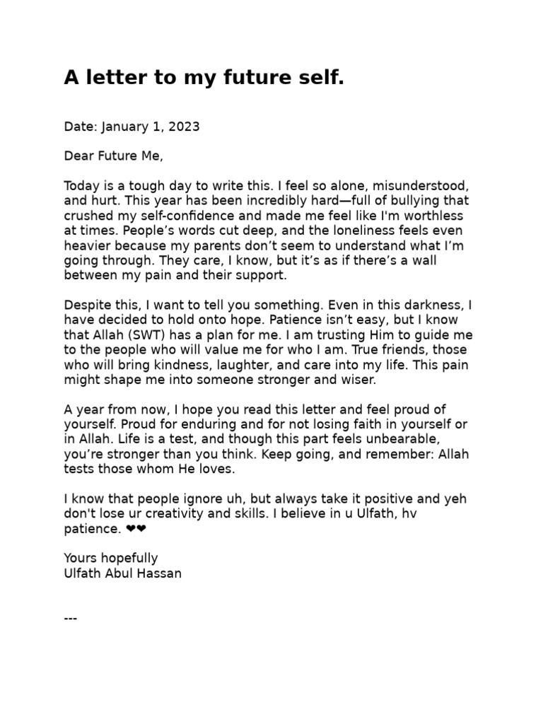 Teen's Letter of Hope and Faith | PDF