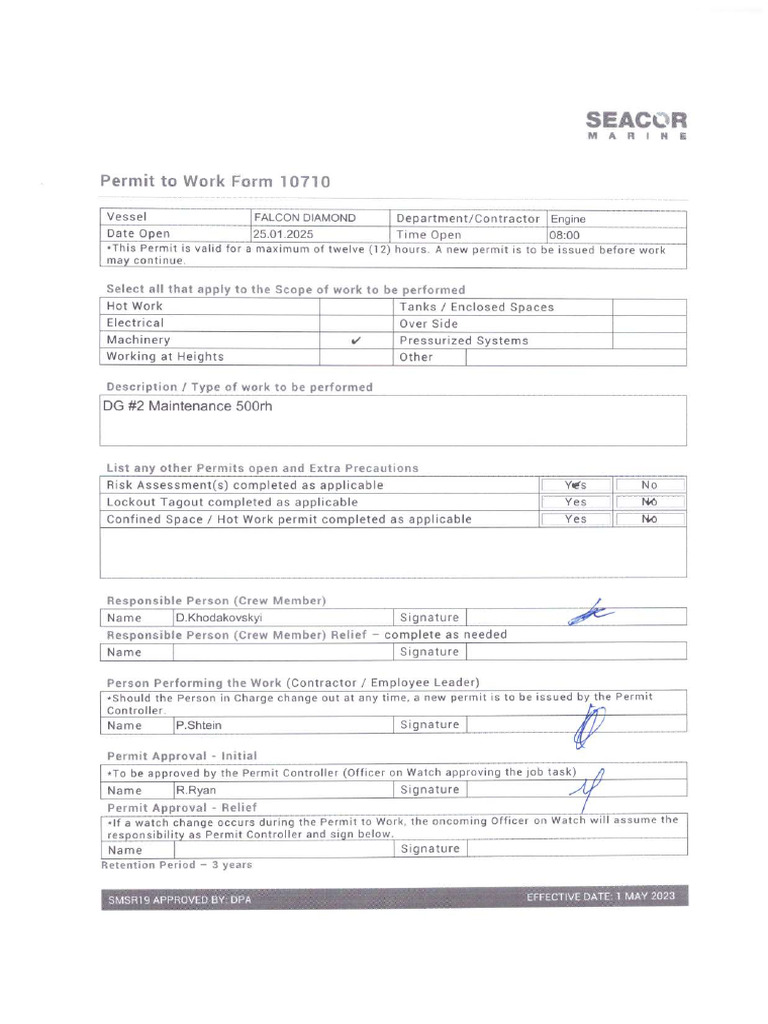 Permit To Work Form - 20250125 - 091403 - Compressed | PDF
