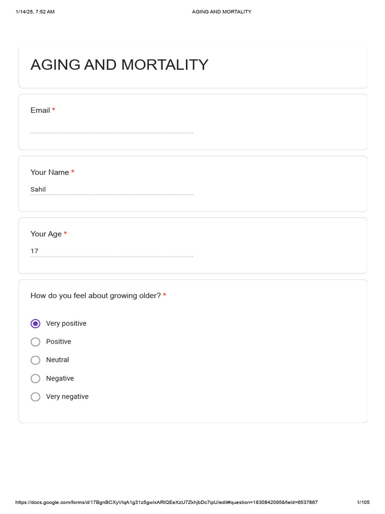 Untitled Form - Google Forms | PDF | Ageing | Experience
