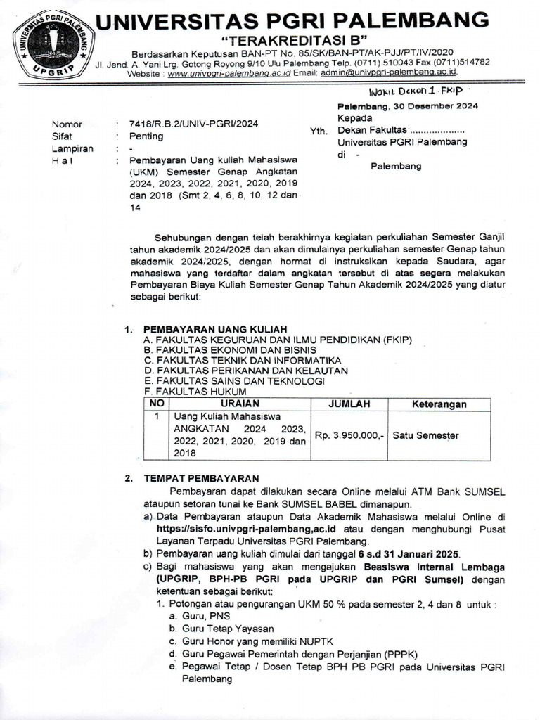 Edaran Ukm Genap 2024-2025 | PDF