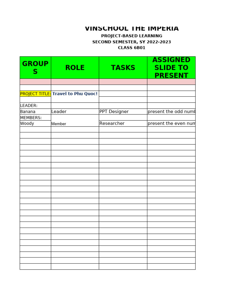 Bản sao của GRADE 6B1 - PROJECT-BASED LEARNING - 3-DAY EXCURSION IN VIETNAM | PDF