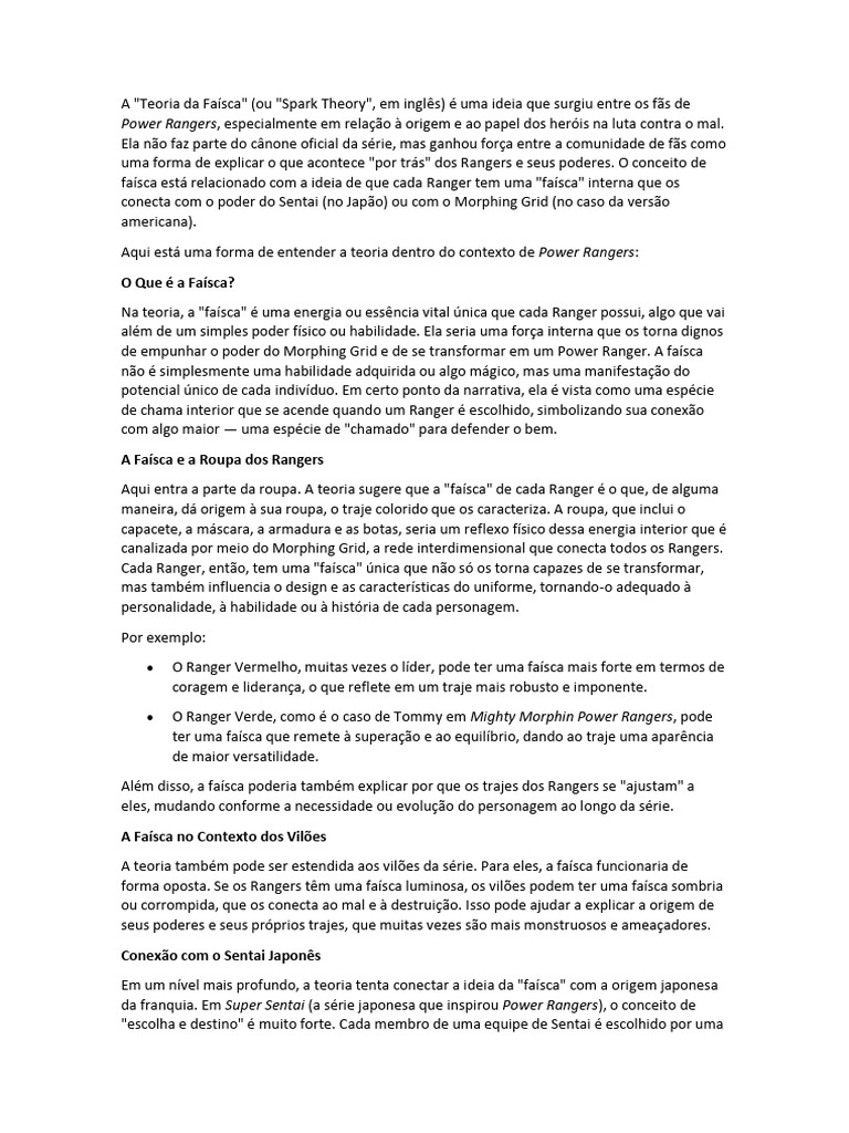 Teoria da Faísca em Power Rangers | PDF | Liderança