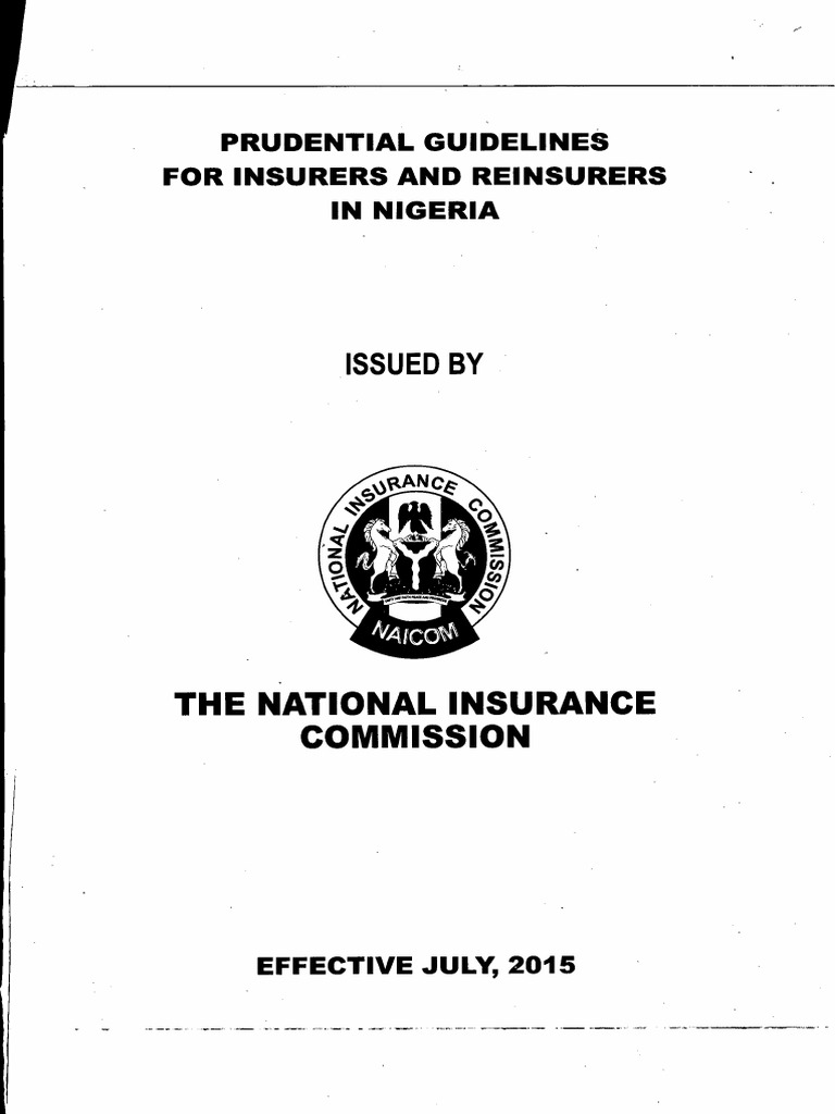 Prudential Guidelines For Tnsurers and Reinsurers in Nigeria | PDF | Insurance | Financial Risk