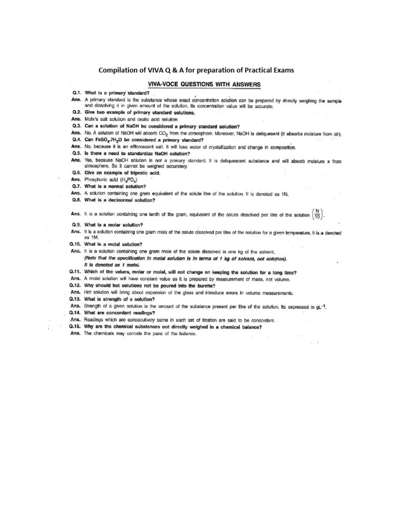 2023 Grade 12-VIVA Q & A PRACTICAL | PDF