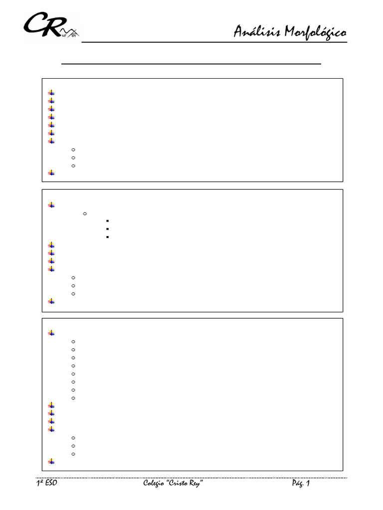 ANÁLISIS MORFOLÓGICO 1ºESO (4) | PDF | Verbo | Adverbio ANÁLISIS MORFOLÓGICO 1ºESO (4) | PDF | Verbo | Adverbio