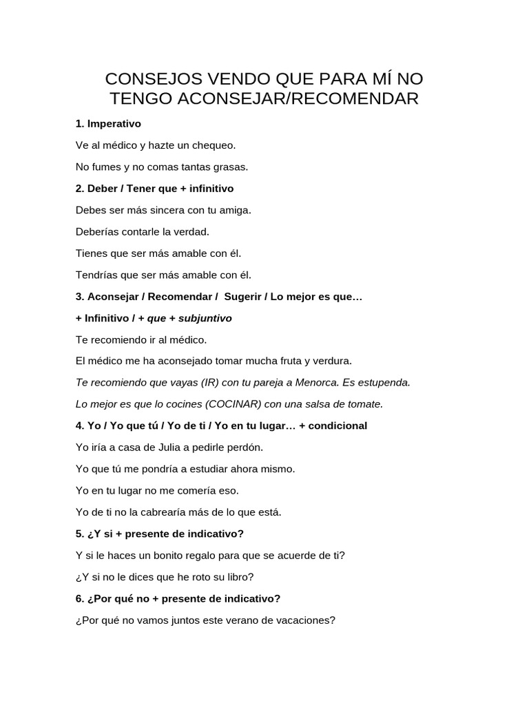 Consejos de Aconsejar en Inglés | PDF