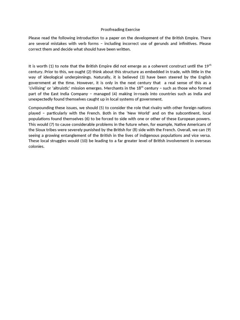 Proofreading Exercise | PDF