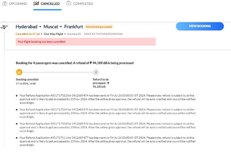 Hyd-Frankfurt Cancellation | PDF