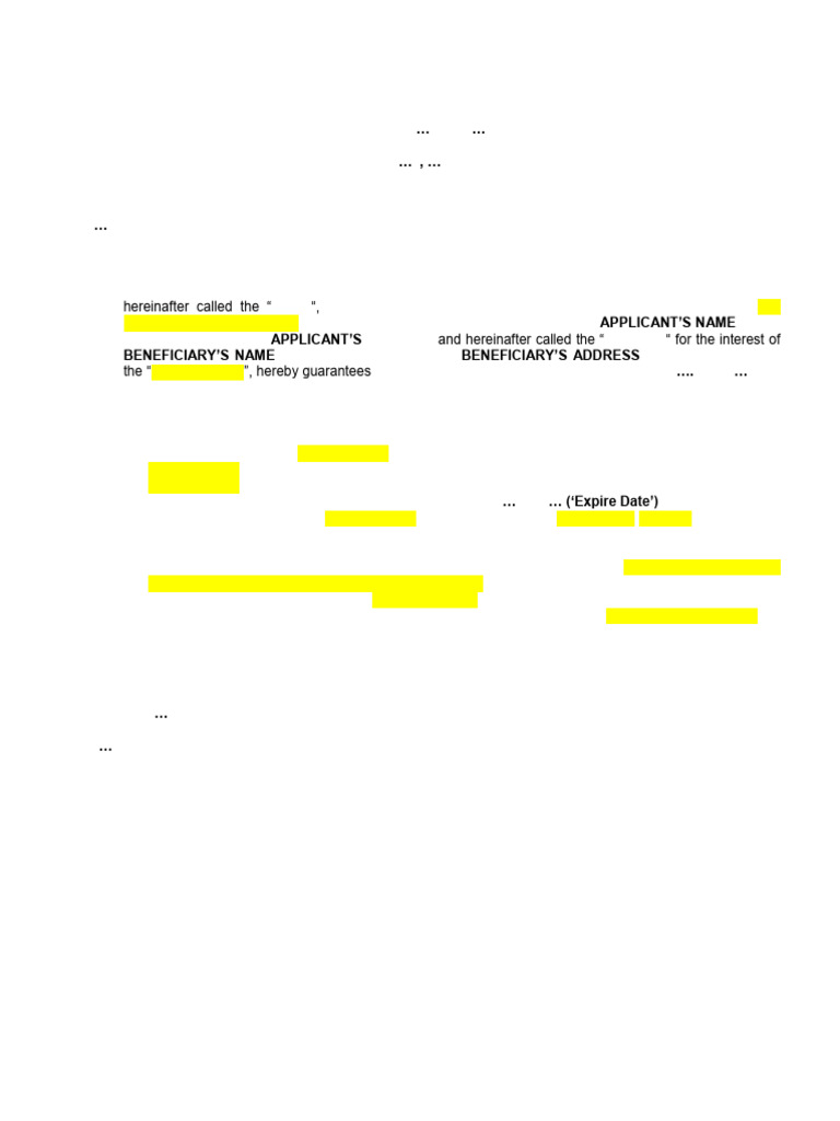 Template Performance Bond English - 240327 - 113405 | PDF | Private Law