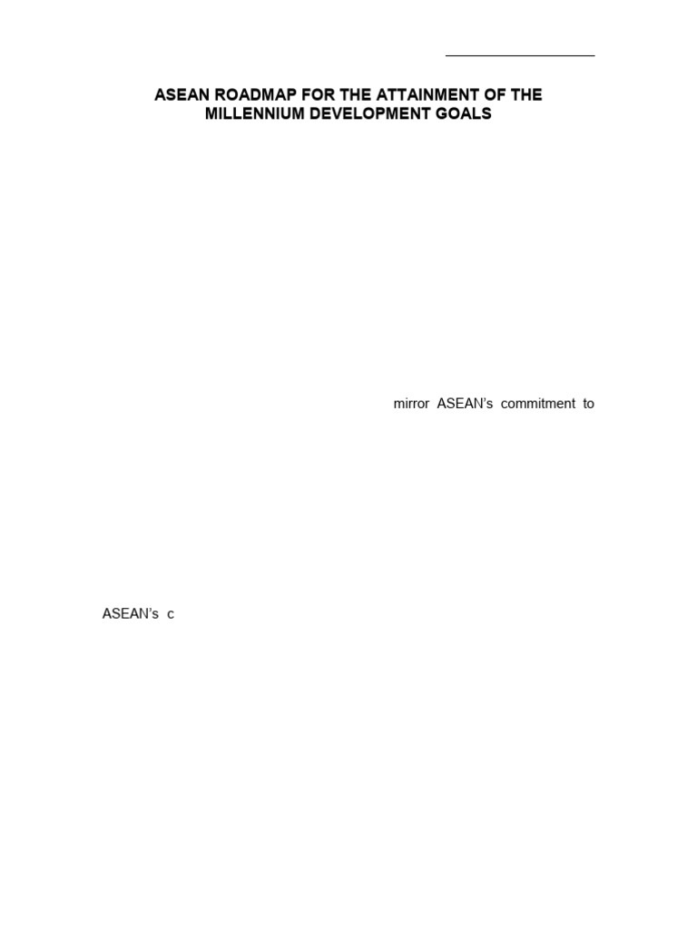 ASEAN MDG Roadmap | PDF | Millennium Development Goals