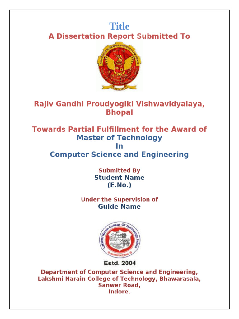 Mtech Thesis Format - Copy | PDF | Thesis